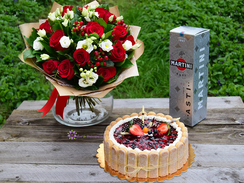 Flori, sampanie si tort